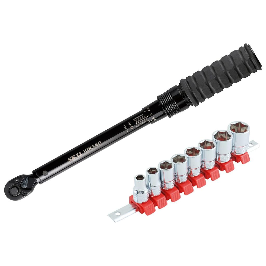 SK11 Preset type torque wrench socket set with SHS308M (SK11) STR3-60 ...