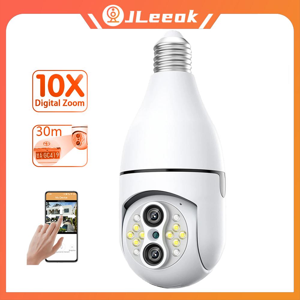 Jleeok 4K 8MP E27 Blub Dual Lens Wireless WIFI Motion Detection IP ...