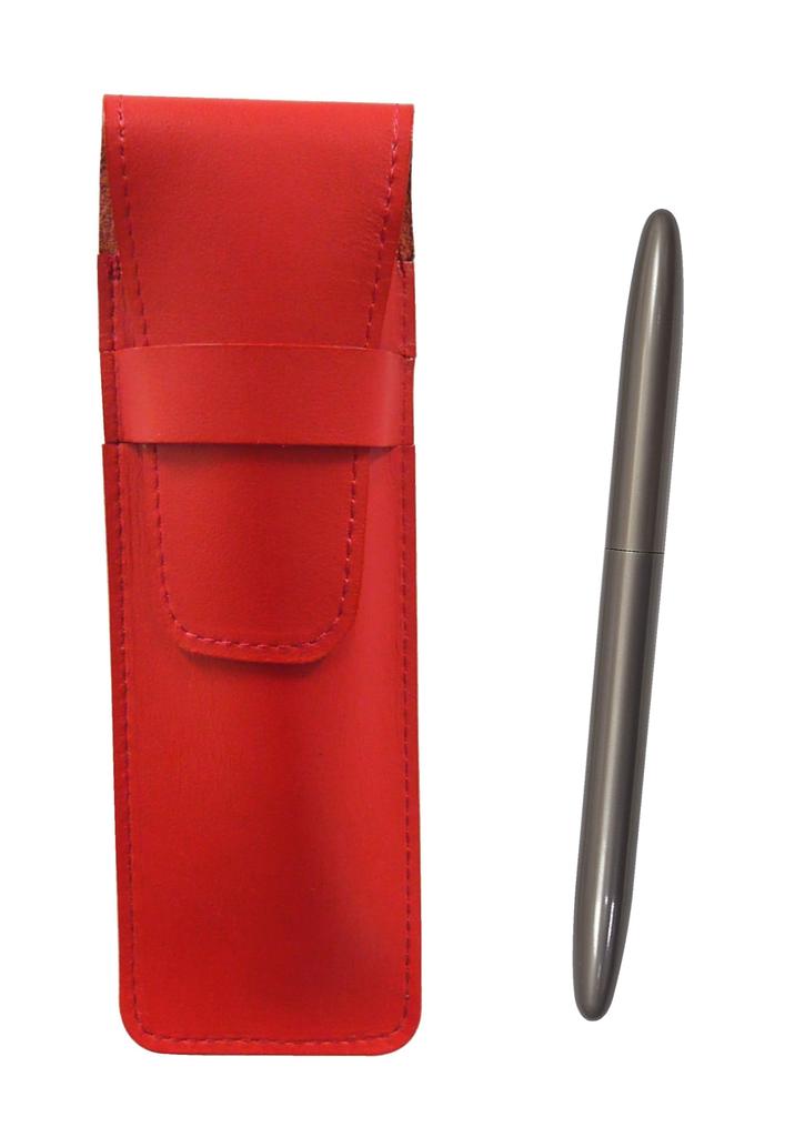 Slim Cowhide Pencil Case Red Brasda Capo Streamline Ballpoint Pen Set ...