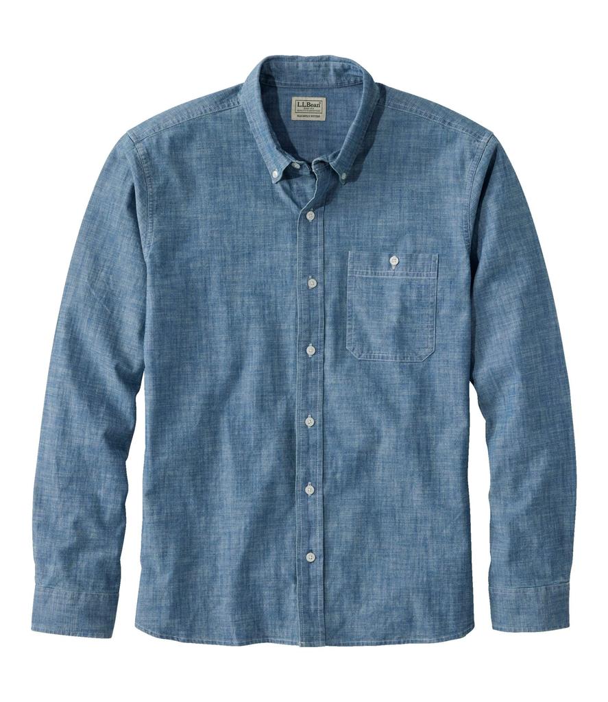LLB Comfort Stretch Chambray Slightly Fit Длинный рукав US Fit Regular ...