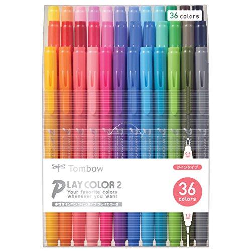 Tombow Водорастворимая ручка Signature 36 цветов (Толстый и тонкий ...