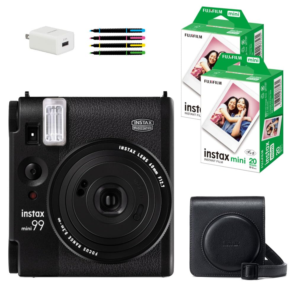 Fujifilm Instax Instant Camera Instax Mini 99 Black Case 40 Films Deco ...