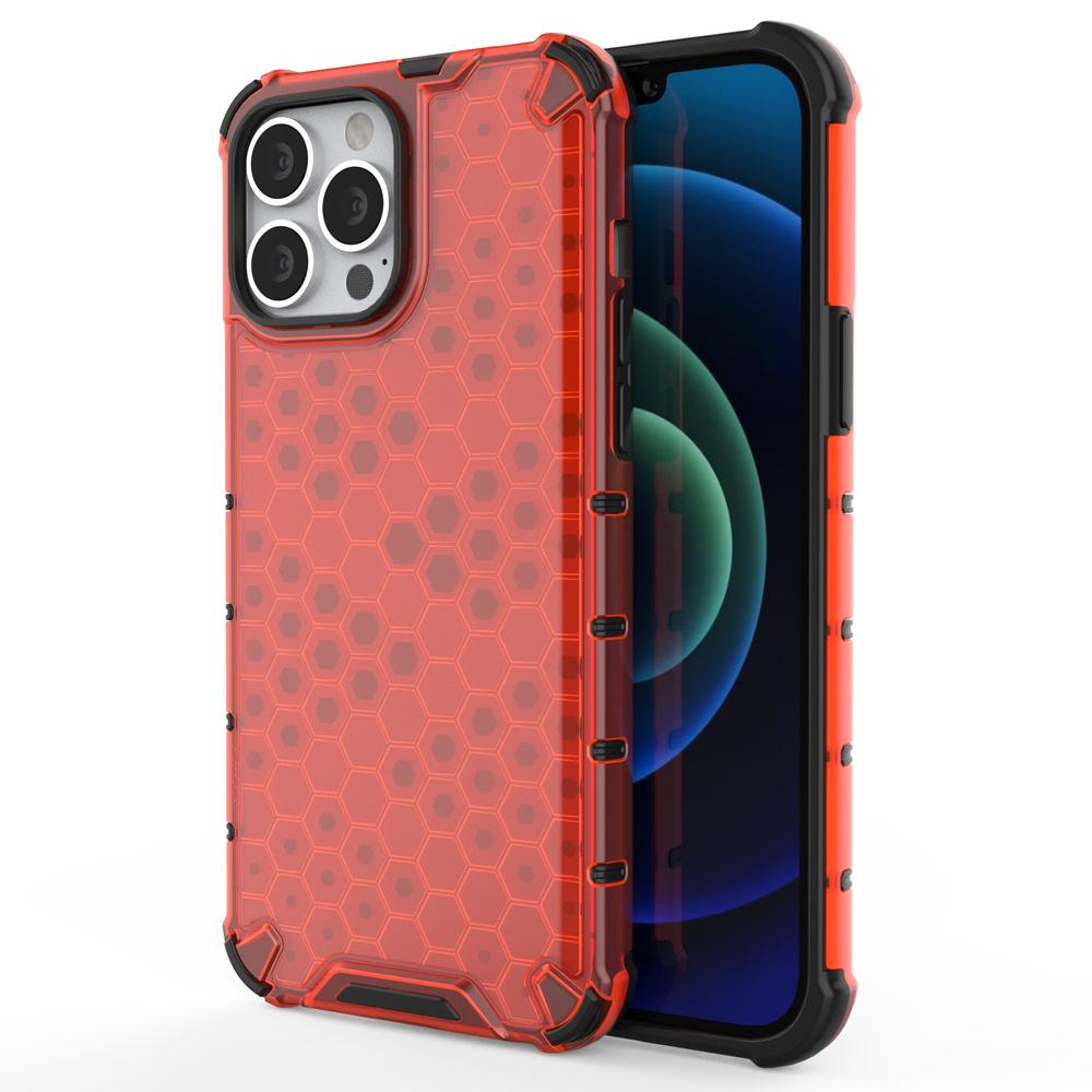 iPhone 13 Pro Max Red Honeycomb Rugged Case with Gel Frame купить ...