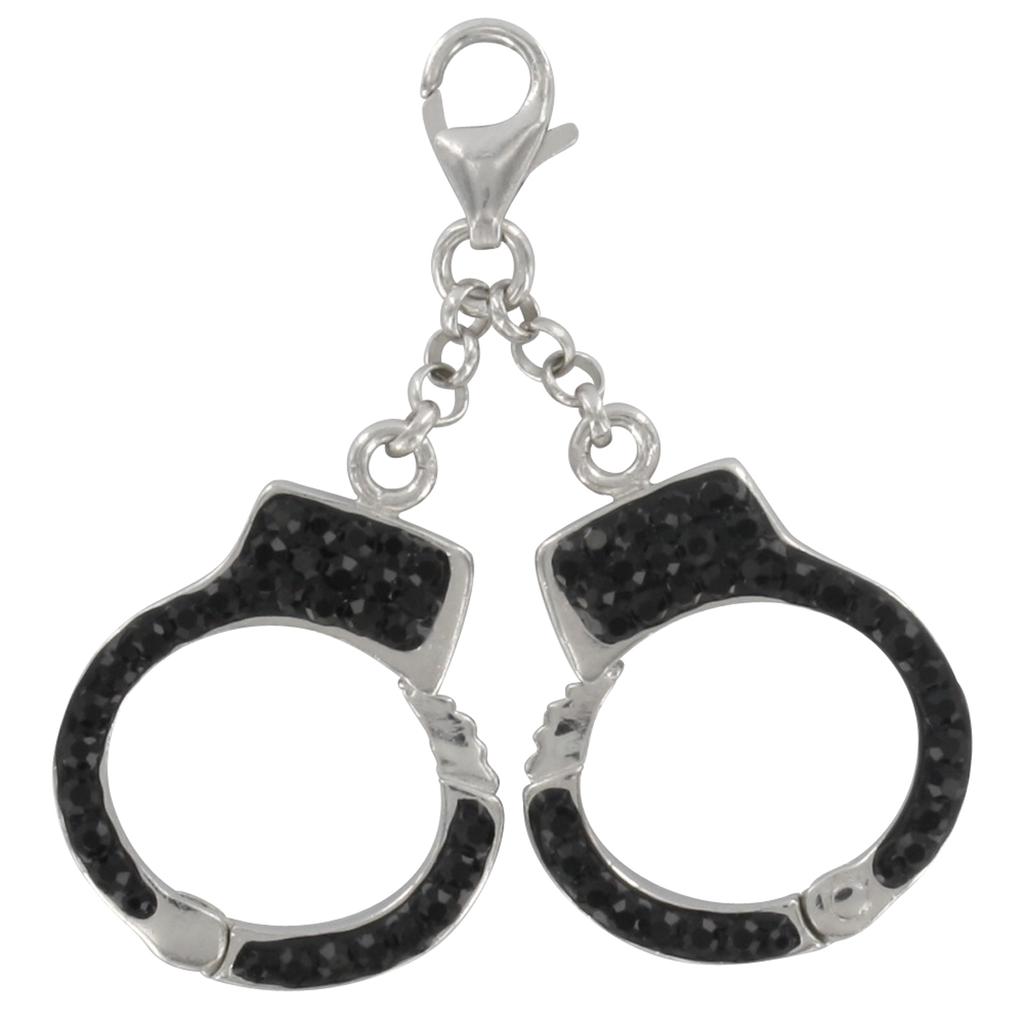 Les Trésors De Lily [Q4901] - Silver charm pendant 'Menottes' black ...