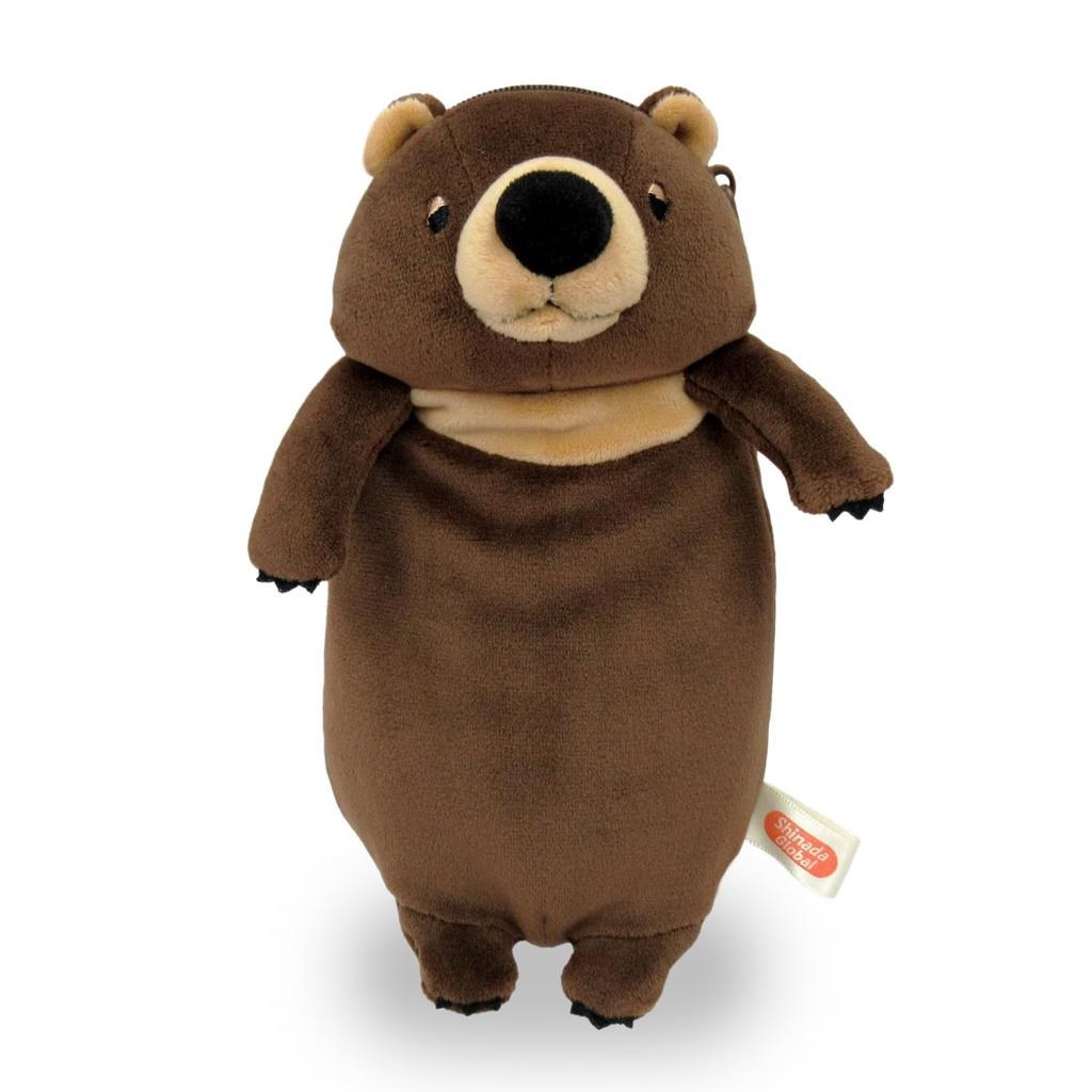 Shinada Global Mochi Series Mochi Bear Mochi Pen Pouch Brown 9 x 8 x 18 ...