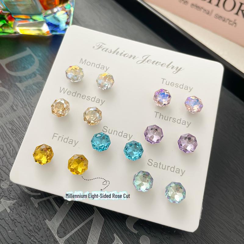 Серьги Millennium Octagonal Rose Cut: Блестящие многогранные серебряные ...