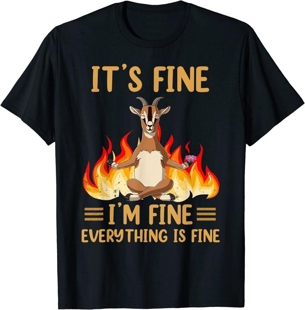 Футболка унисекс с рисунком «I’m Fine Everything is Fine Goat Design ...