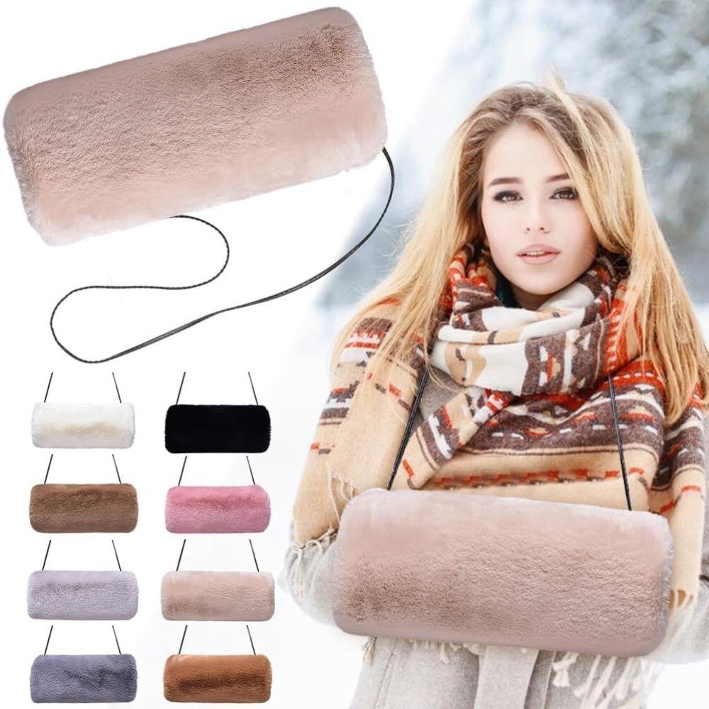 Keep Warm Hand Muffs Fluffy Warm Plush Sleeves Fashion Hand Warmers ...