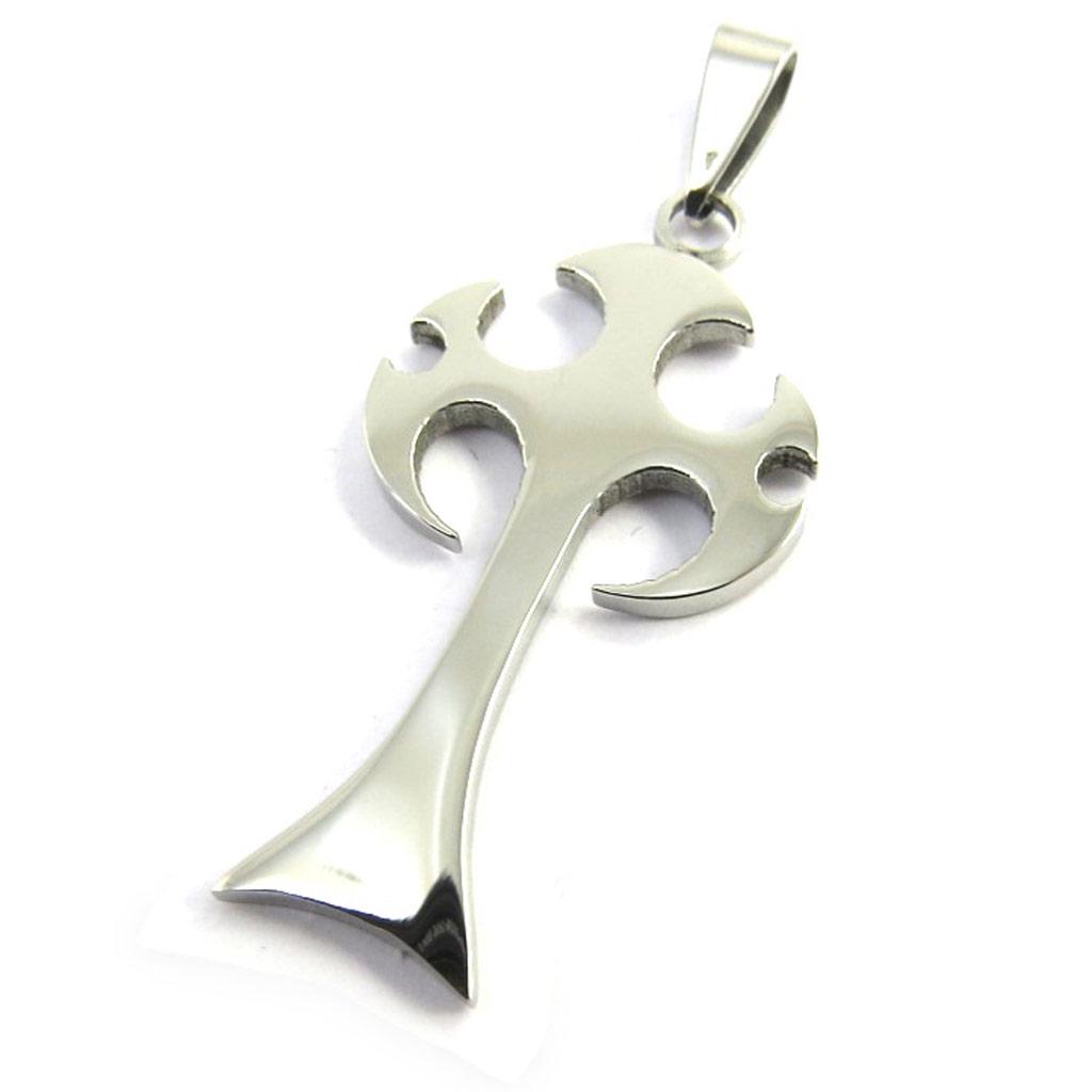 Les Trésors De Lily [M0742] - Silver-plated 'Gothic Cross' steel ...