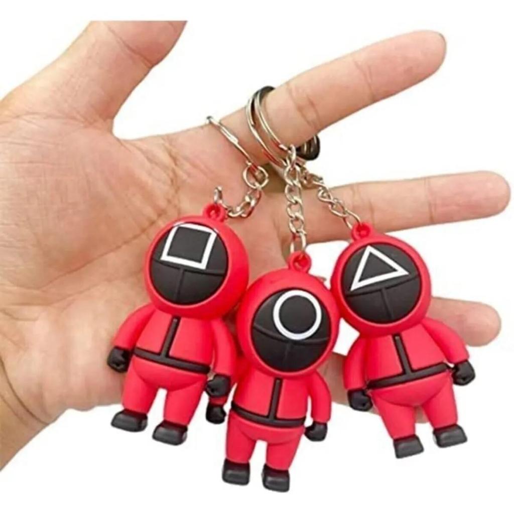 Squid Game Keychain - Iconic Red Guard Design, Durable Material, and ...
